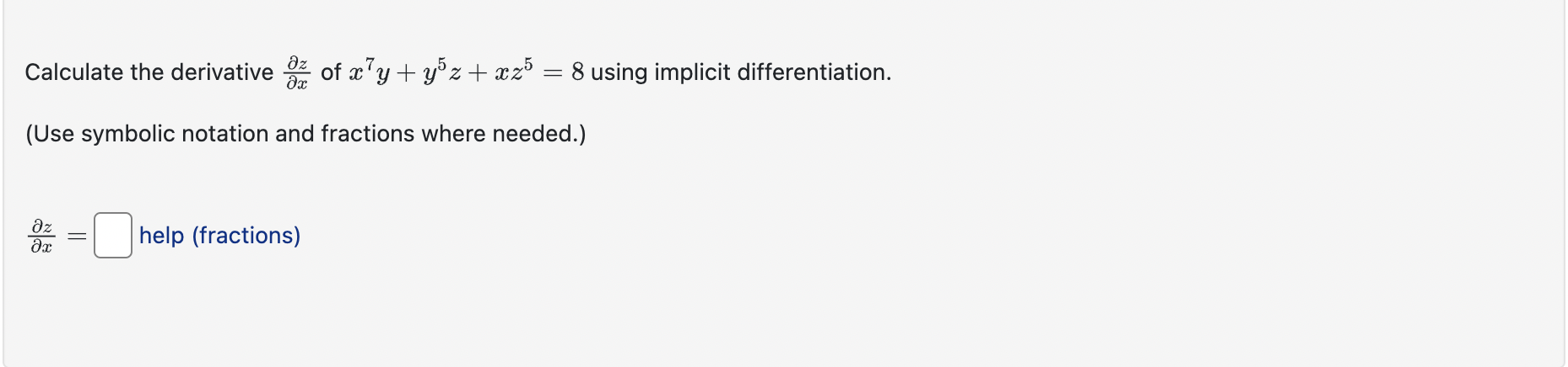 Solved Calculate the derivative using implicit | Chegg.com