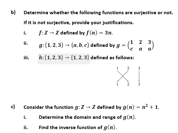 Solved b) Determine whether the following functions are | Chegg.com
