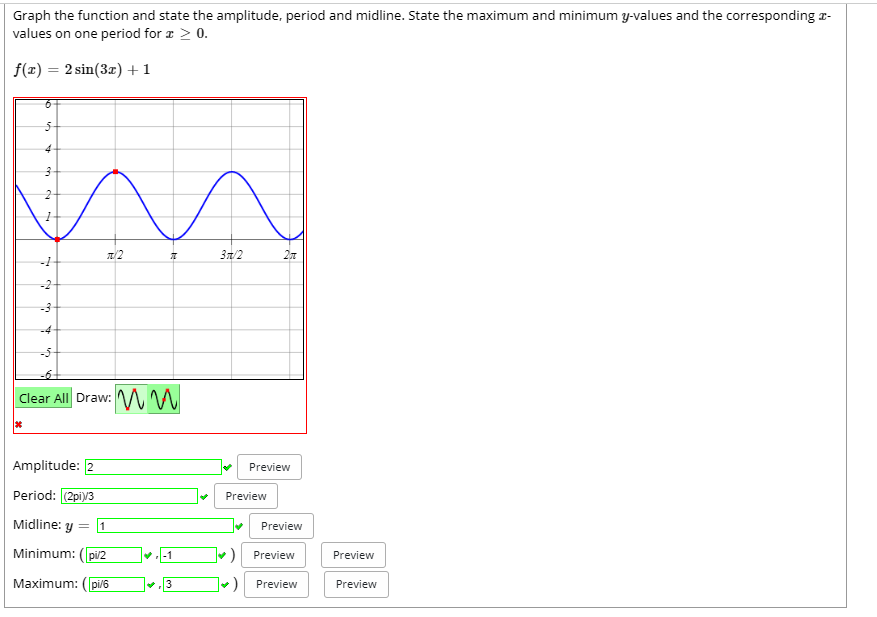 Solved Graph the function and state the amplitude, period | Chegg.com