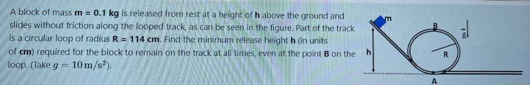 Solved A block of mass m=0.1kg is released from rest at a | Chegg.com