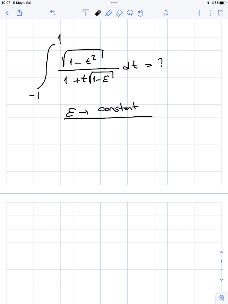 Solved ∫−111+t1−ε1−t2dt=? E→ constant | Chegg.com