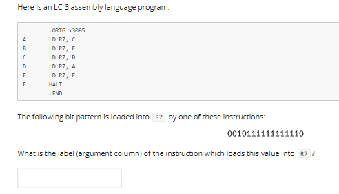 Solved Here is an LC-3 assembly language program: A B c D F | Chegg.com