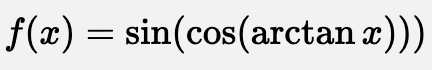 Solved f(x) = sin(cos(arctan x))) 1 of'(x) = | Chegg.com
