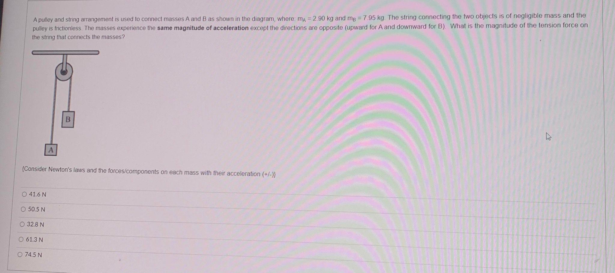 Solved A pulley and string arrangement is used to connect | Chegg.com