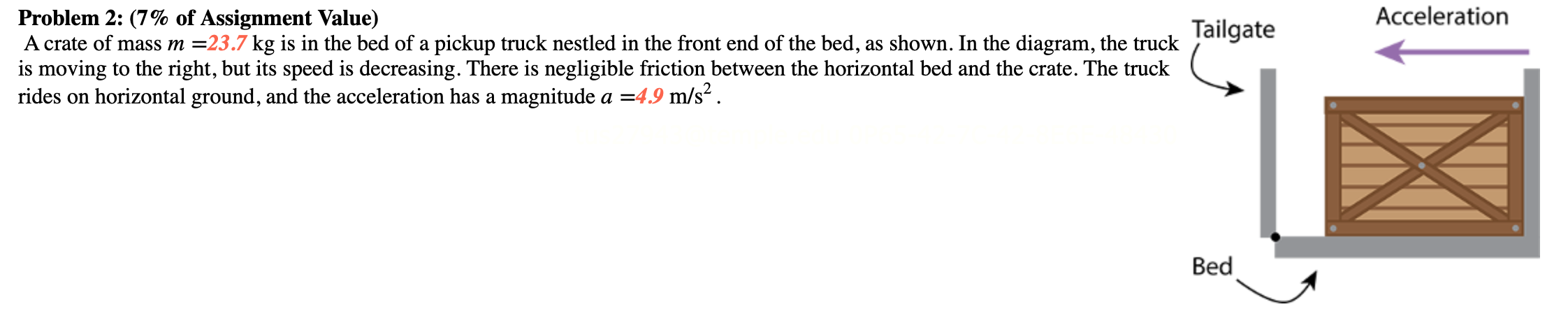 Solved Problem 2: (7% ﻿of Assignment Value)A crate of mass | Chegg.com