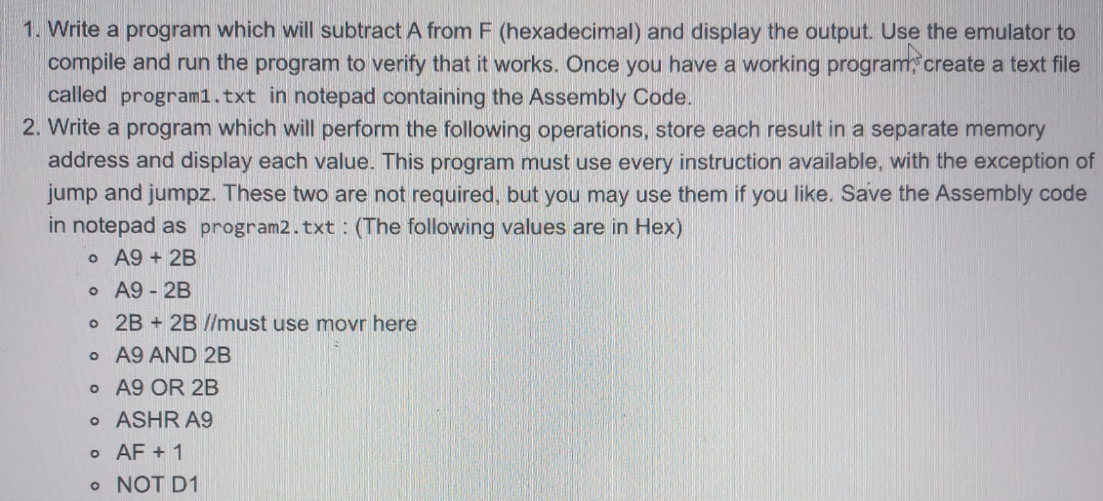 Solved Write a program that performs the given operations | Chegg.com