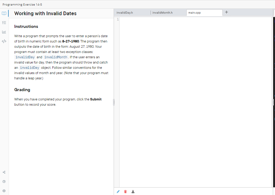 Solved Programming Exercise 14-5 | Working with Invalid | Chegg.com