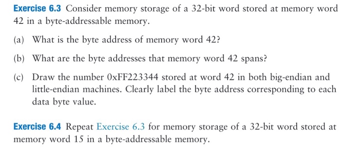 Solved Exercise 6 3 Consider Memory Storage Of A 32 Bit Word