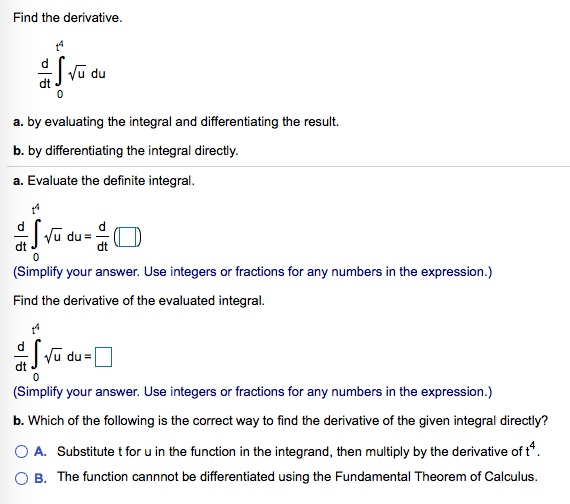Solved Find the derivative. Vu du a. by evaluating the | Chegg.com