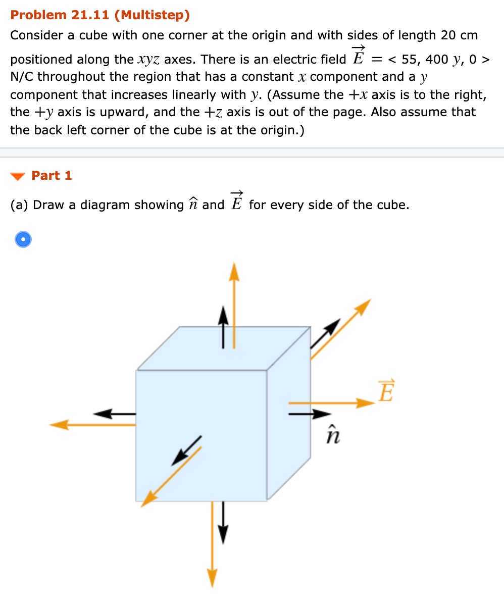 Solved Problem 21 11 Multistep Consider A Cube With One