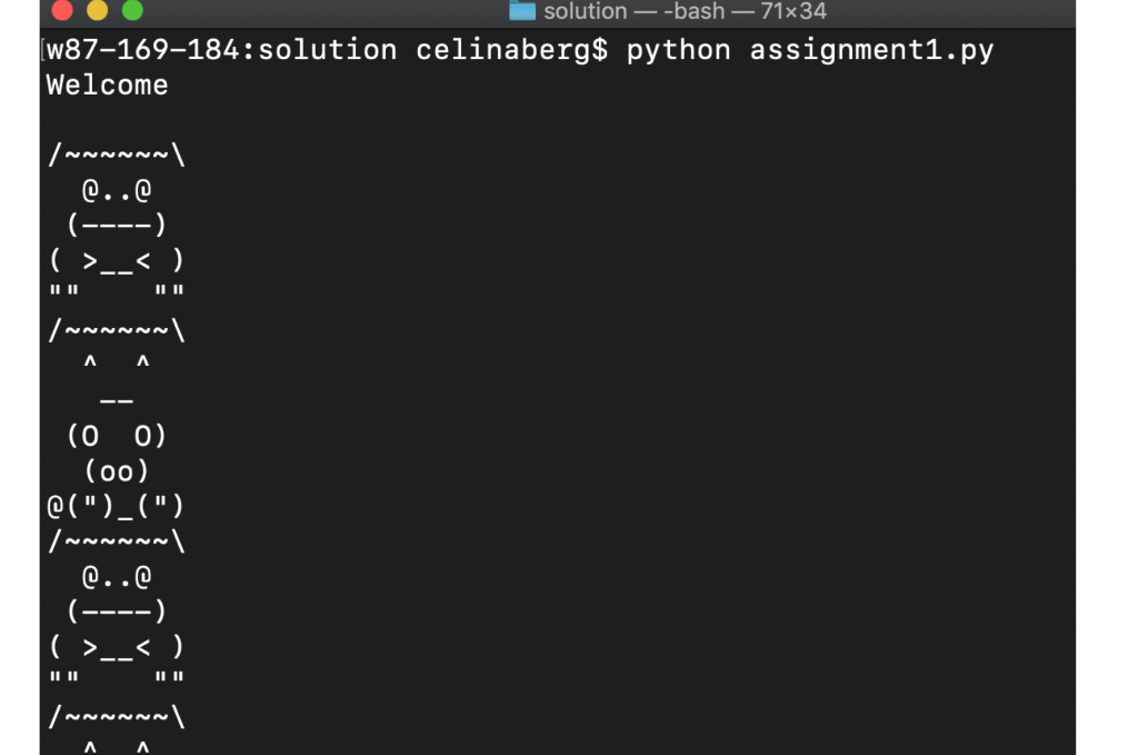Solved Part 1 Ascii Art Write A Set Of Functions That Will 7947