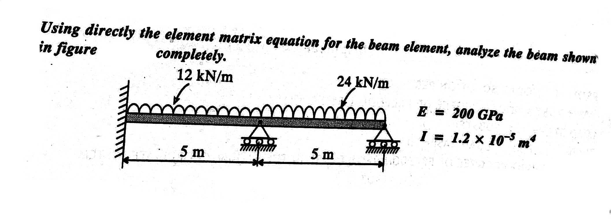 Using directly the element matrix equation for the | Chegg.com