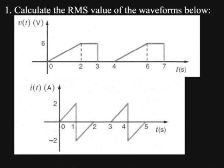 Solved . Calculate the RMS value of the waveforms below: | Chegg.com