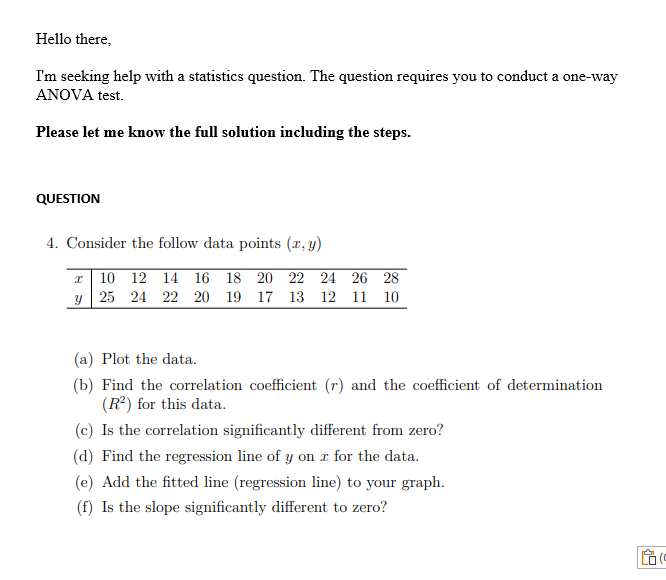Solved Hello there, I'm seeking help with a statistics | Chegg.com