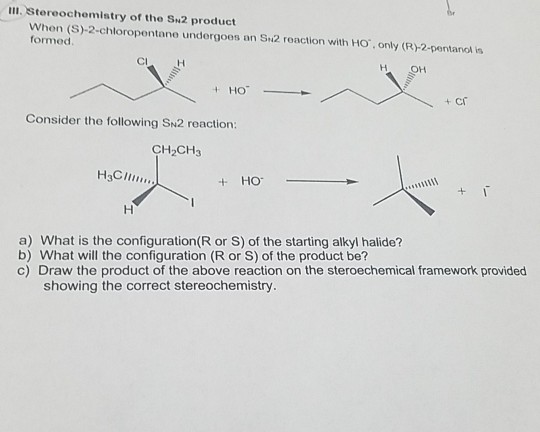 Solved Ill. Stereochemistry of the SH2 product When | Chegg.com
