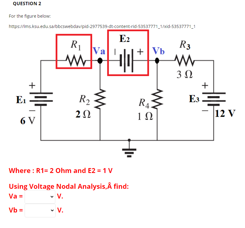 Solved QUESTION 1 For the Figure: Va Vc Vb w W 2.12 212 w | Chegg.com