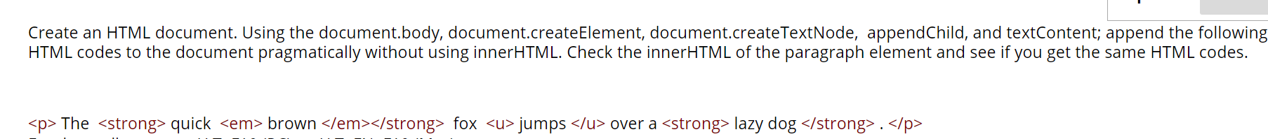 Solved Create An Html Document Using The Document Body