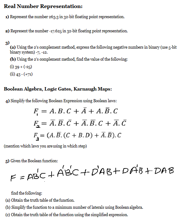 Solved Real Number Representation: 1) Represent the number | Chegg.com