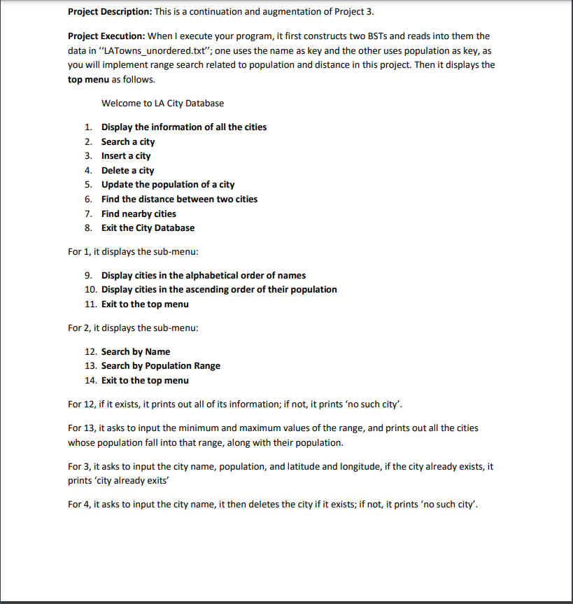 Project Description: This is a continuation and | Chegg.com