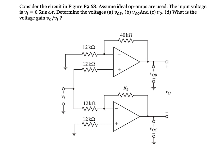 Solved Consider the circuit in Figure P9.68. Assume ideal | Chegg.com
