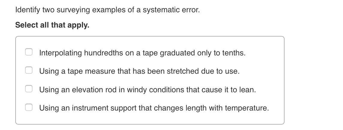 Solved Identify two surveying examples of a systematic | Chegg.com