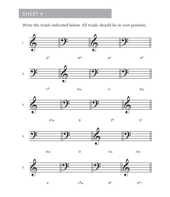 SHEET 1 Use roman numerals to label the triads in the | Chegg.com