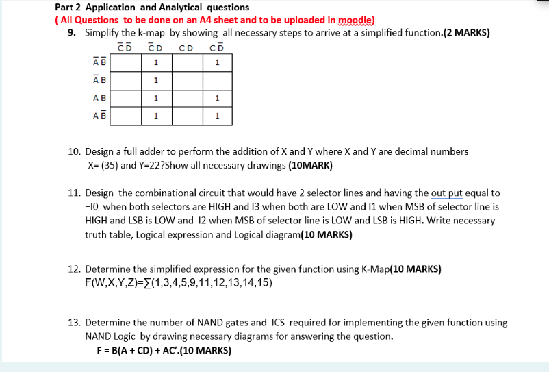 Solved Part 2 Application and Analytical questions (All | Chegg.com