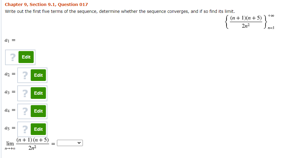 Solved Chapter 9, Section 9.1, Question 017 Write out the | Chegg.com