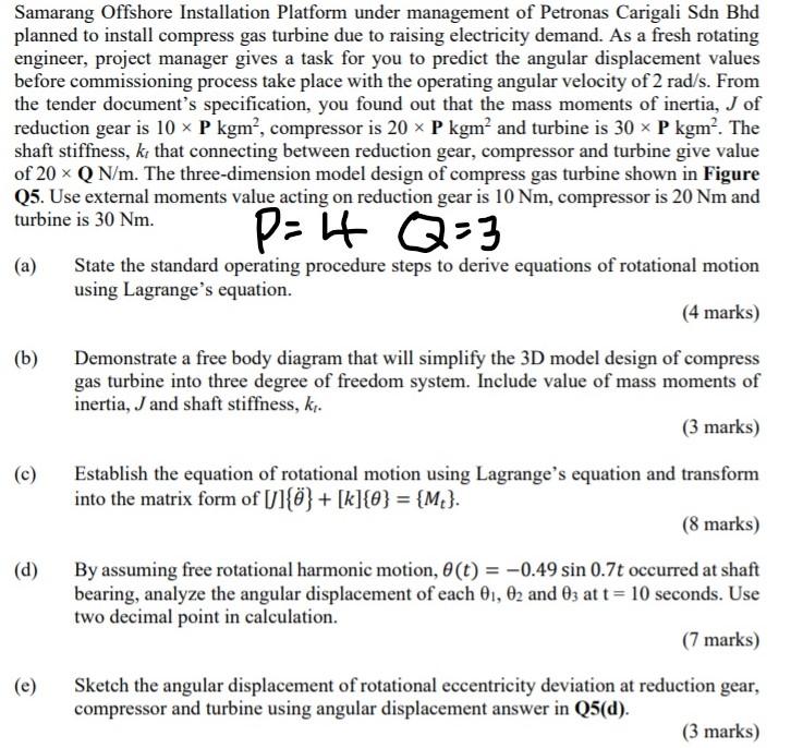 Solved Samarang Offshore Installation Platform under | Chegg.com