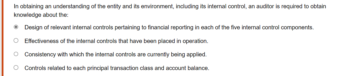 Solved In obtaining an understanding of the entity and its | Chegg.com