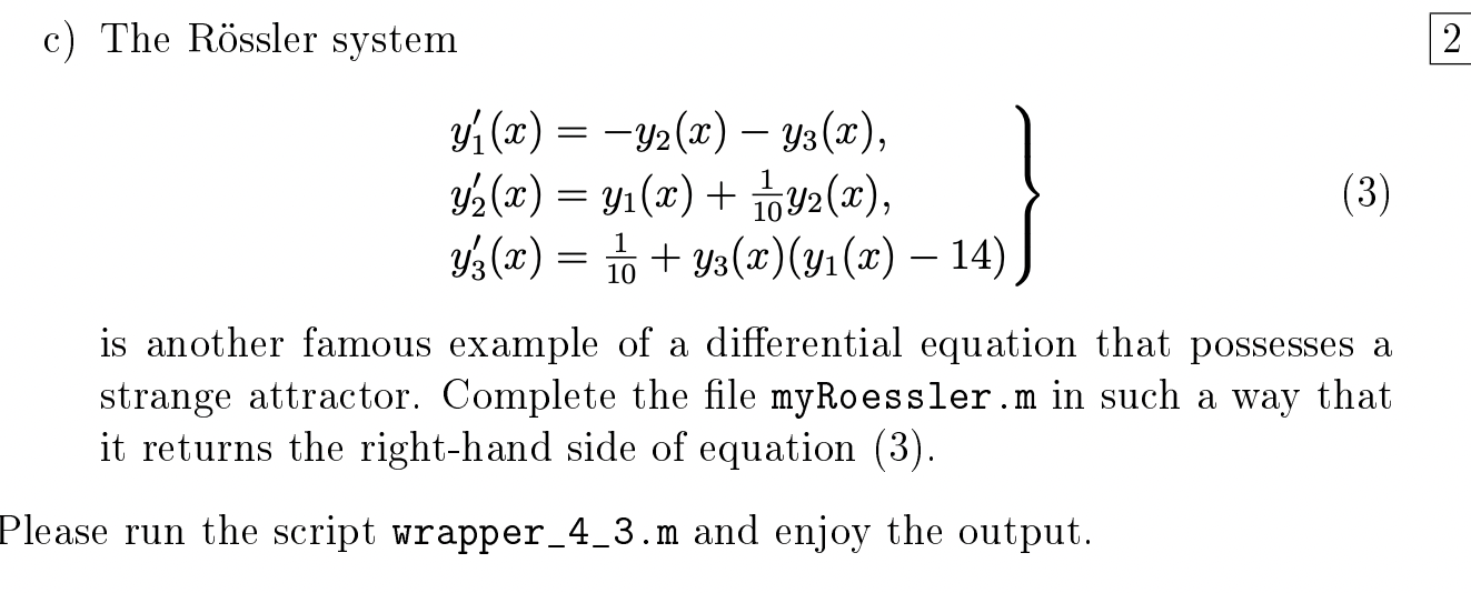 Solved c) The Rössler system | Chegg.com