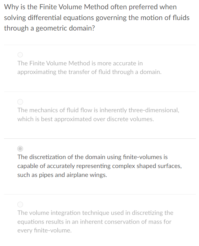 Solved Why is the Finite Volume Method often preferred when | Chegg.com