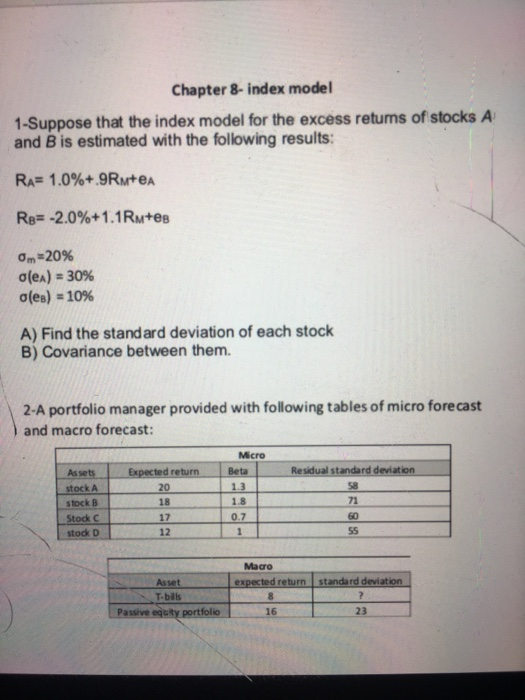 Solved Chapter 8- index model 1-Suppose that the index model | Chegg.com