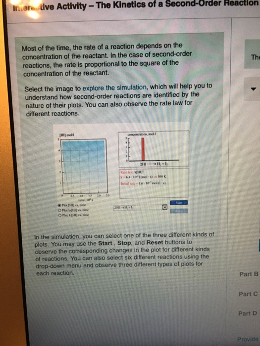 Solved naredve Activity - The Kinetics of a Second-Order | Chegg.com