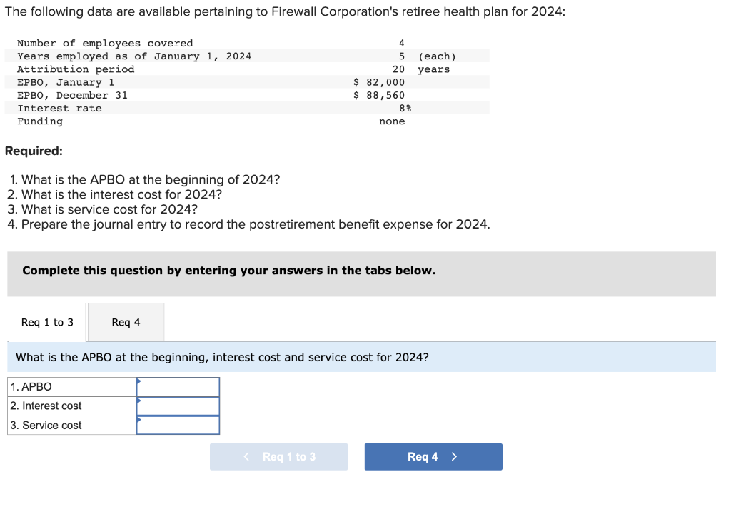 Solved Required: 1. What is the APBO at the beginning of | Chegg.com