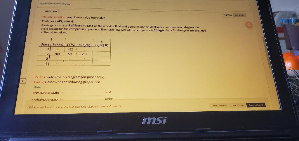 Solved Question Completion Status QUESTION 2 50 pesh No | Chegg.com