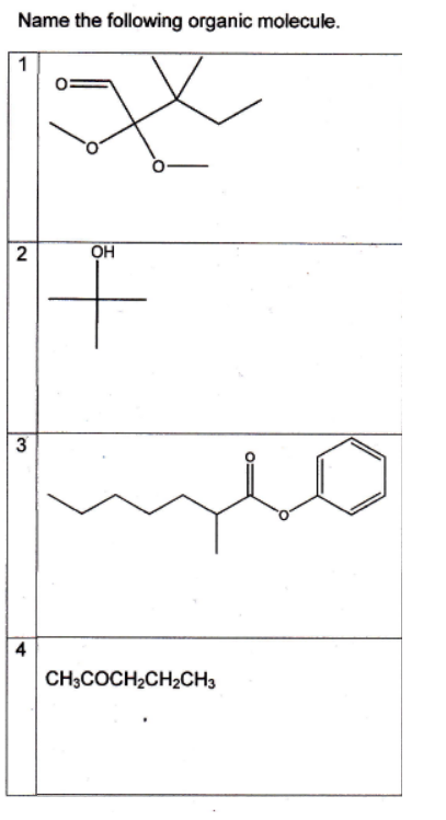 Solved Name the following organic molecule. 1 OH N 3 | Chegg.com