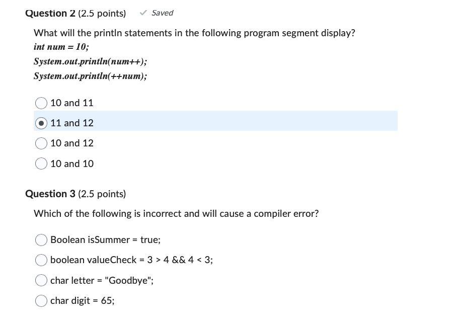 Solved What will the println statements in the following | Chegg.com