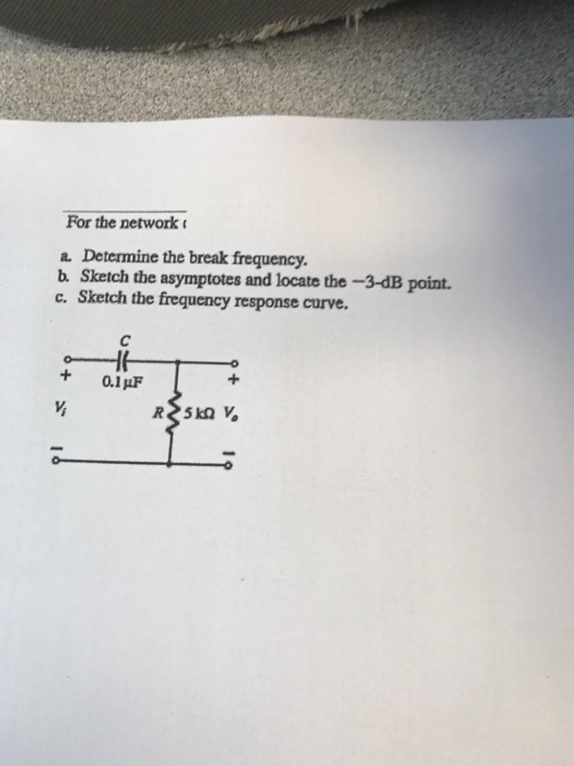 Solved For the network a. Determine the break frequency. | Chegg.com