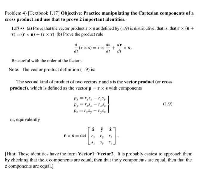 Solved Problem 4) [Textbook 1.17] Objective: Practice | Chegg.com