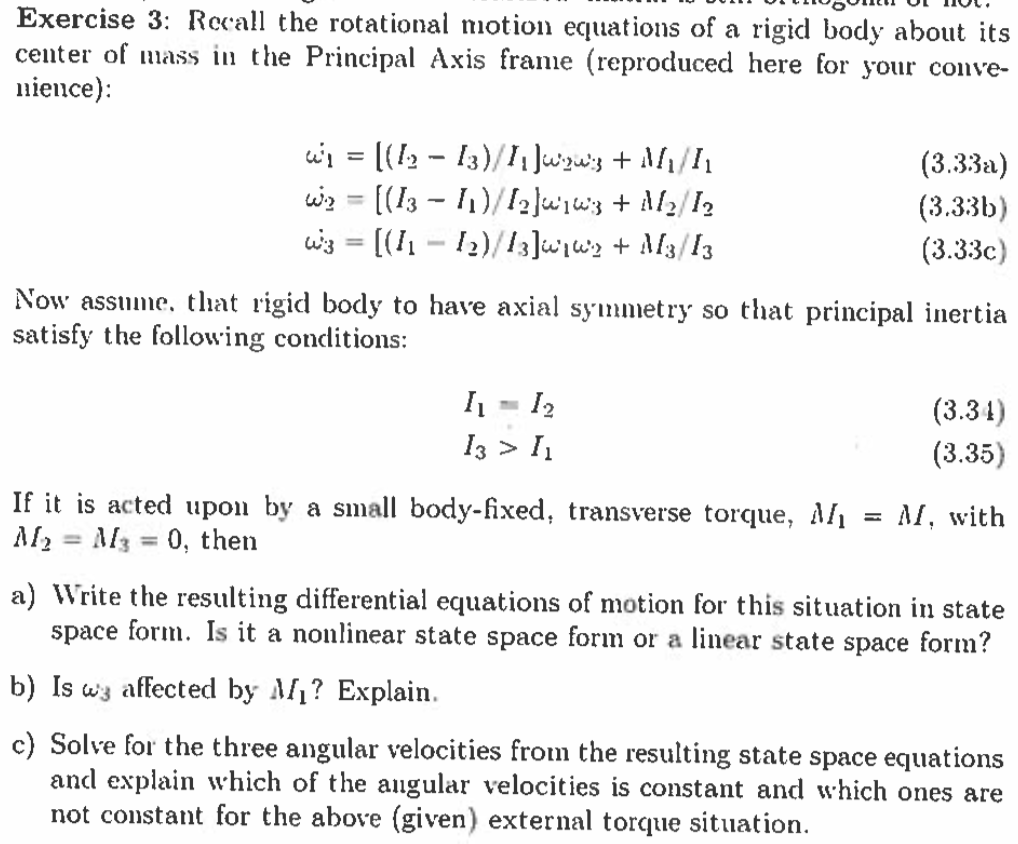 Exercise 3: Recall the rotational motion equations of | Chegg.com