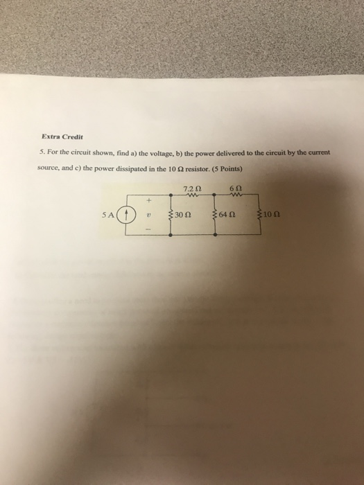 Solved for the circuit shown, Find a) the voltage b) the | Chegg.com