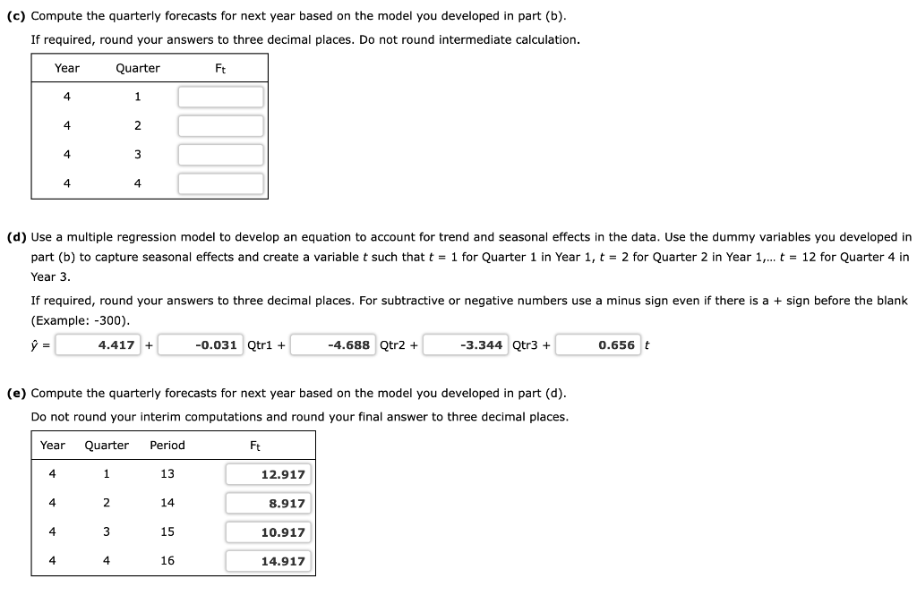 Solved Consider The Following Time Series Data A Choose