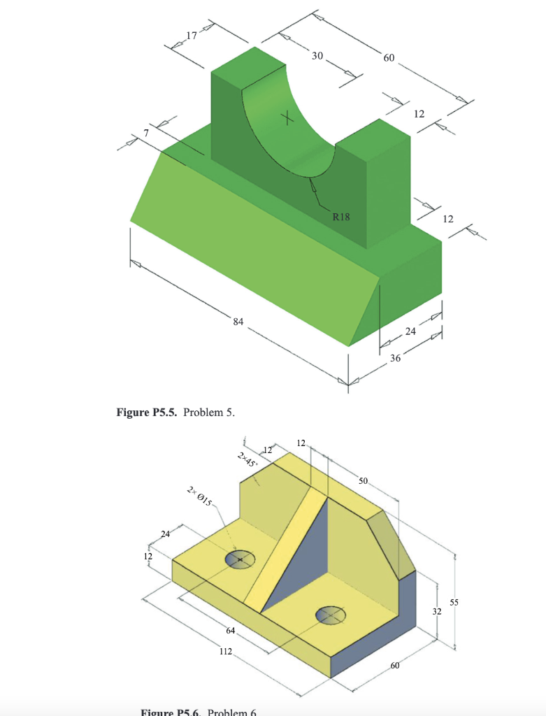 Solved Create the standard views (top, front, and right) for | Chegg.com