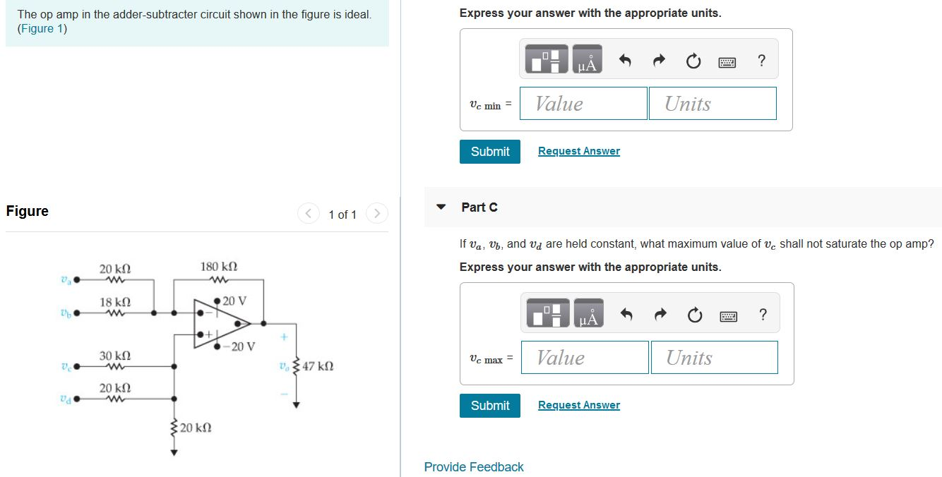 Solved The op amp in the adder-subtracter circuit shown in | Chegg.com