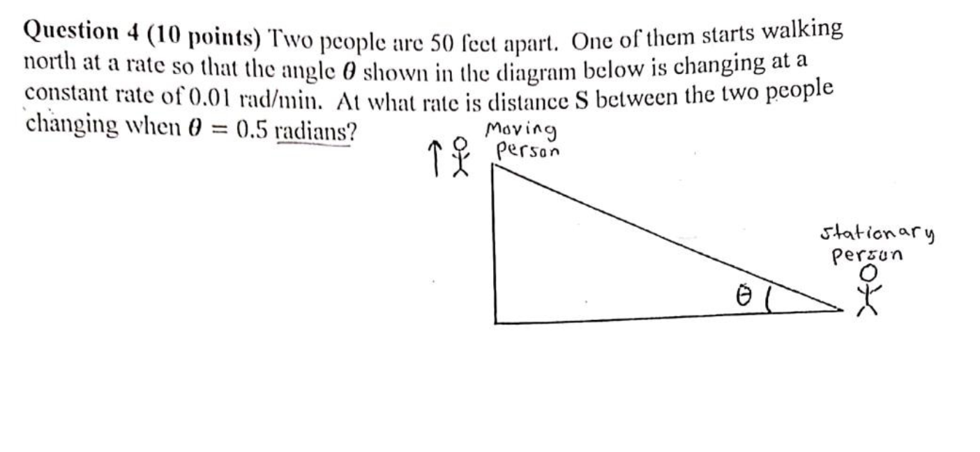 Solved Question 4(10 points) Two people are 50 feet apart. | Chegg.com