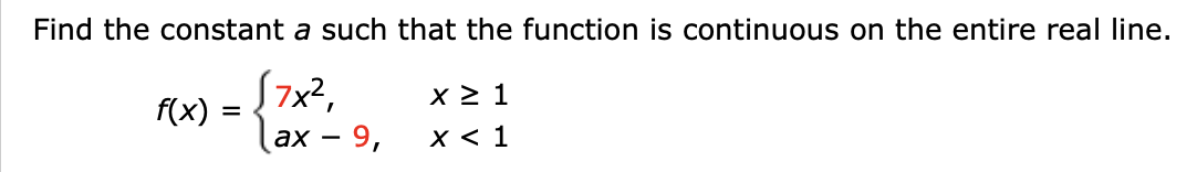 Solved Find the constant a such that the function is | Chegg.com