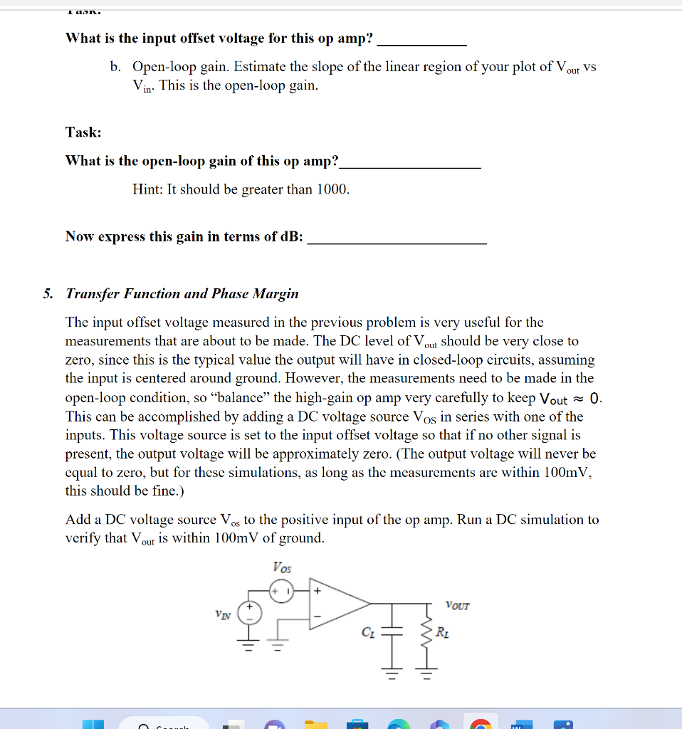 Solved 1. Basic Op-Amp simulation In Multisim, construct the | Chegg.com