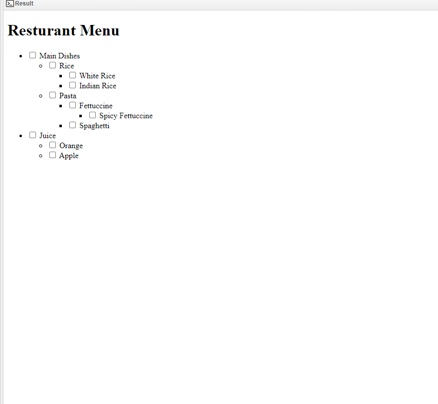 Solved Good Morning, I'm creating a page to show menu of a | Chegg.com