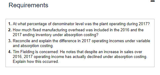 Solved Alderman Company uses standard costing. Tim Fielding, | Chegg.com